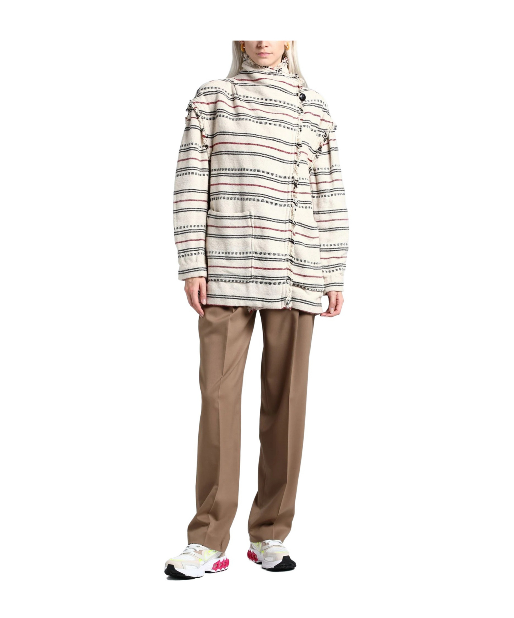 ISABEL MARANT ÉTOILE Isabel Marant Etoile Striped Jacquard Belted Coat